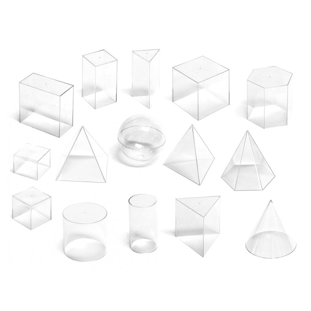 Set corpuri geometrice transparente, 15 piese, Miniland | Creatoys.ro