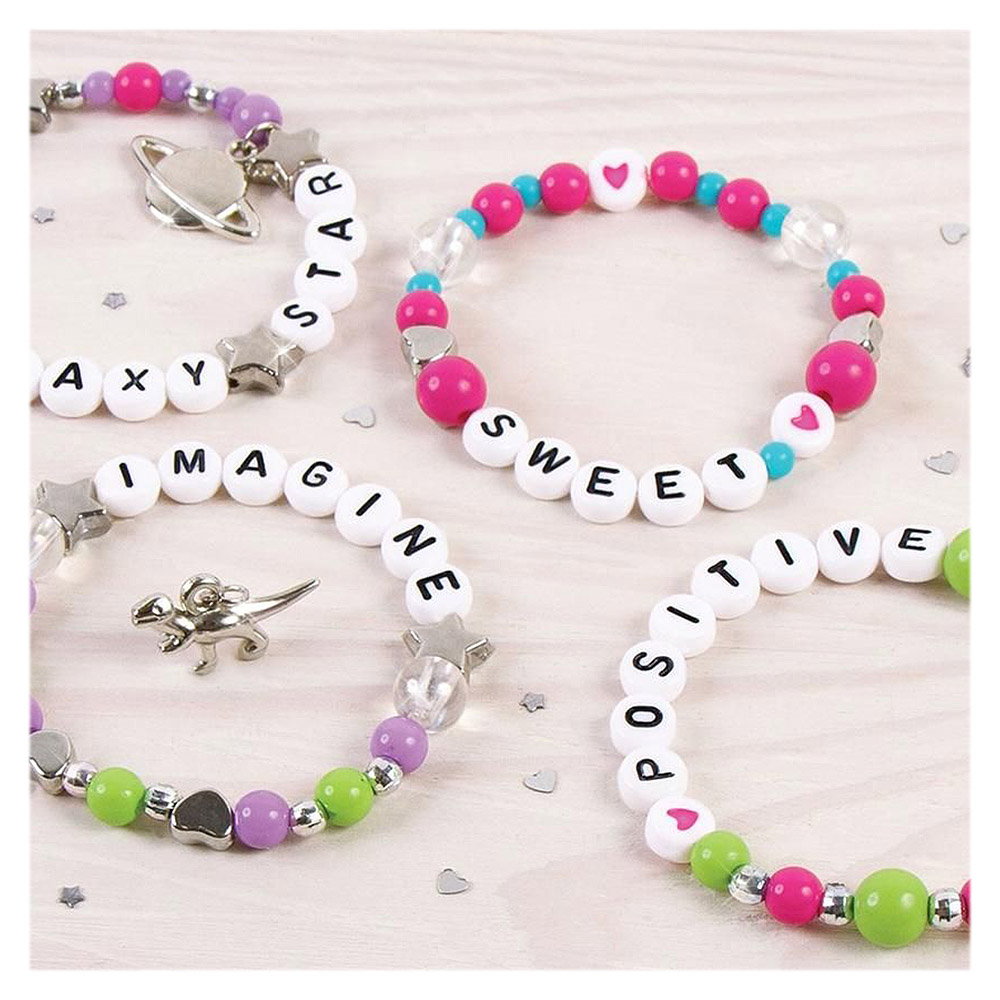 Bratari cu litere si margele, Make it Real - Creatoys.ro