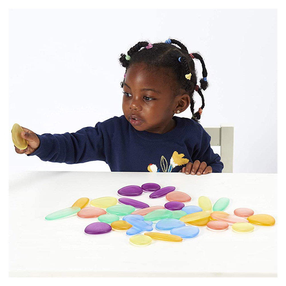 Clear Rainbow Pebbles, set 36 de pietricele translucide - Creatoys.ro