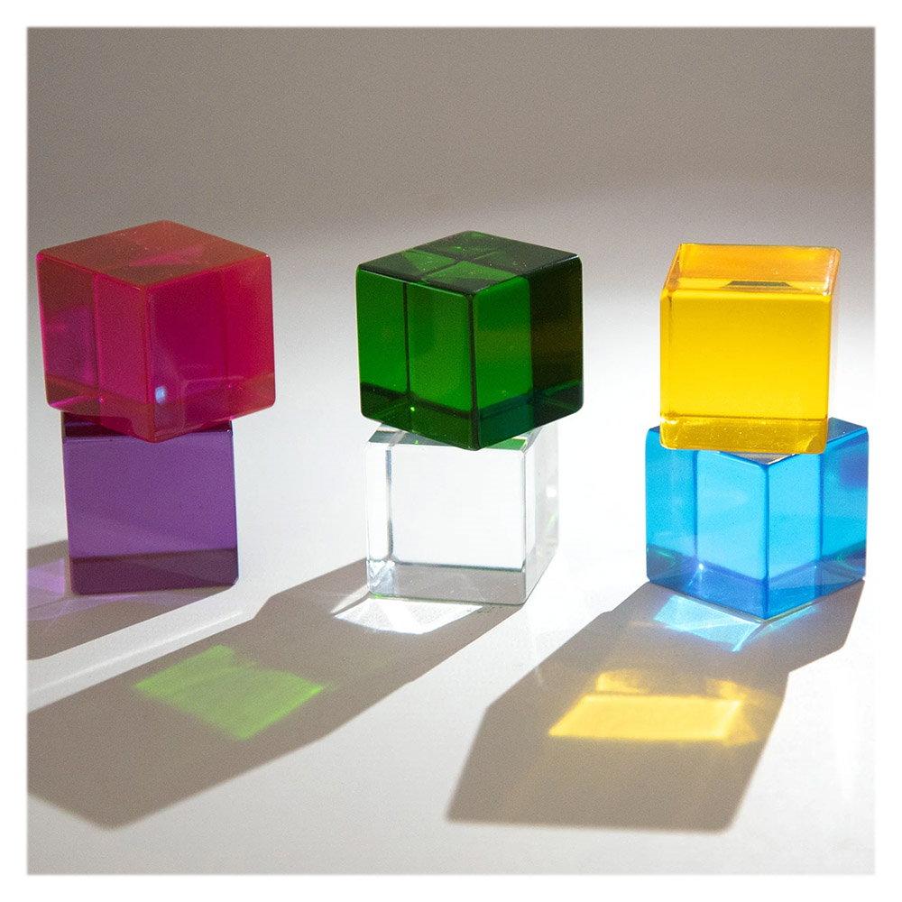 Perception Cubes, cuburi translucide, 8 piese, TickiT - Creatoys.ro