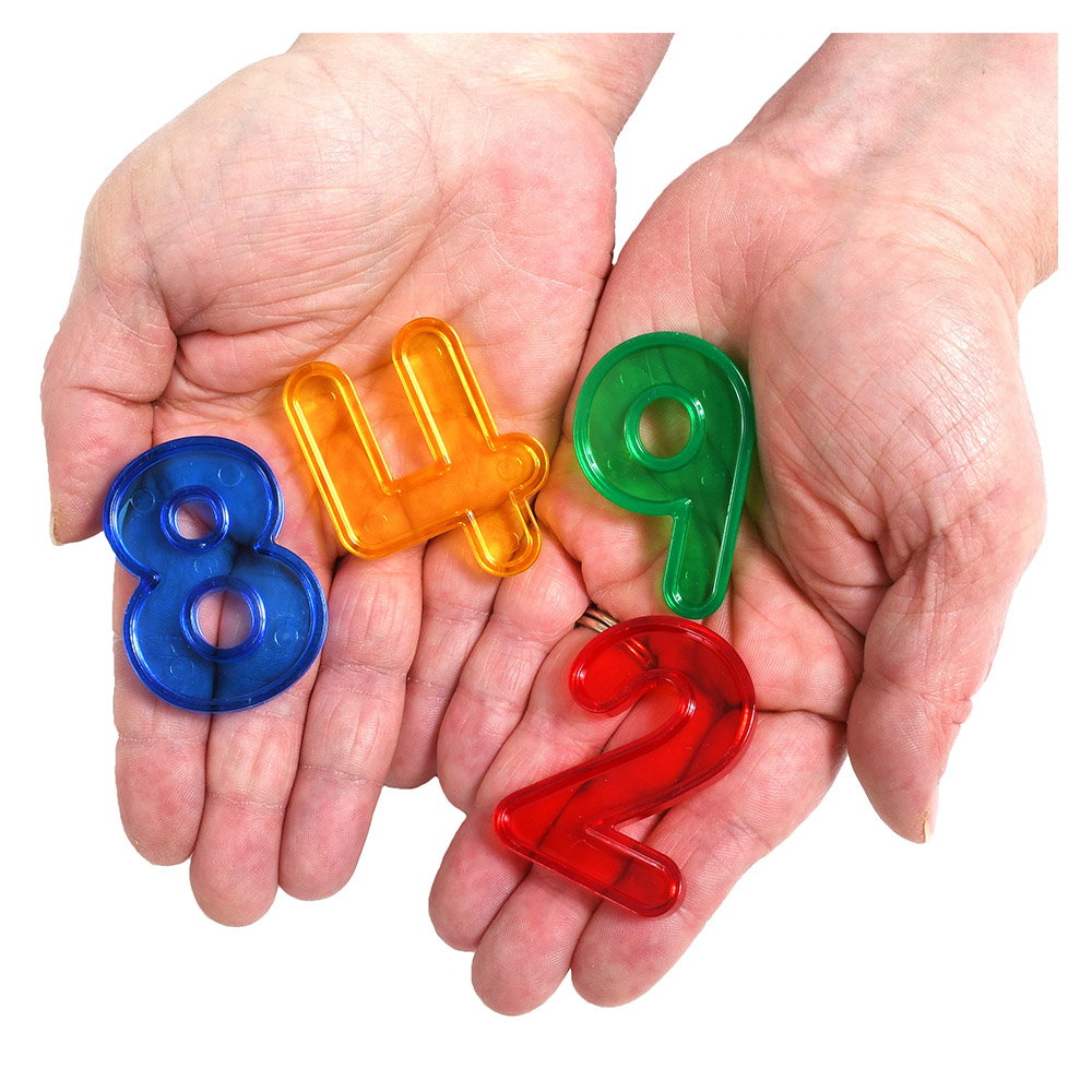 Numere transparente colorate, set 10 piese, Edx Education - Creatoys.ro