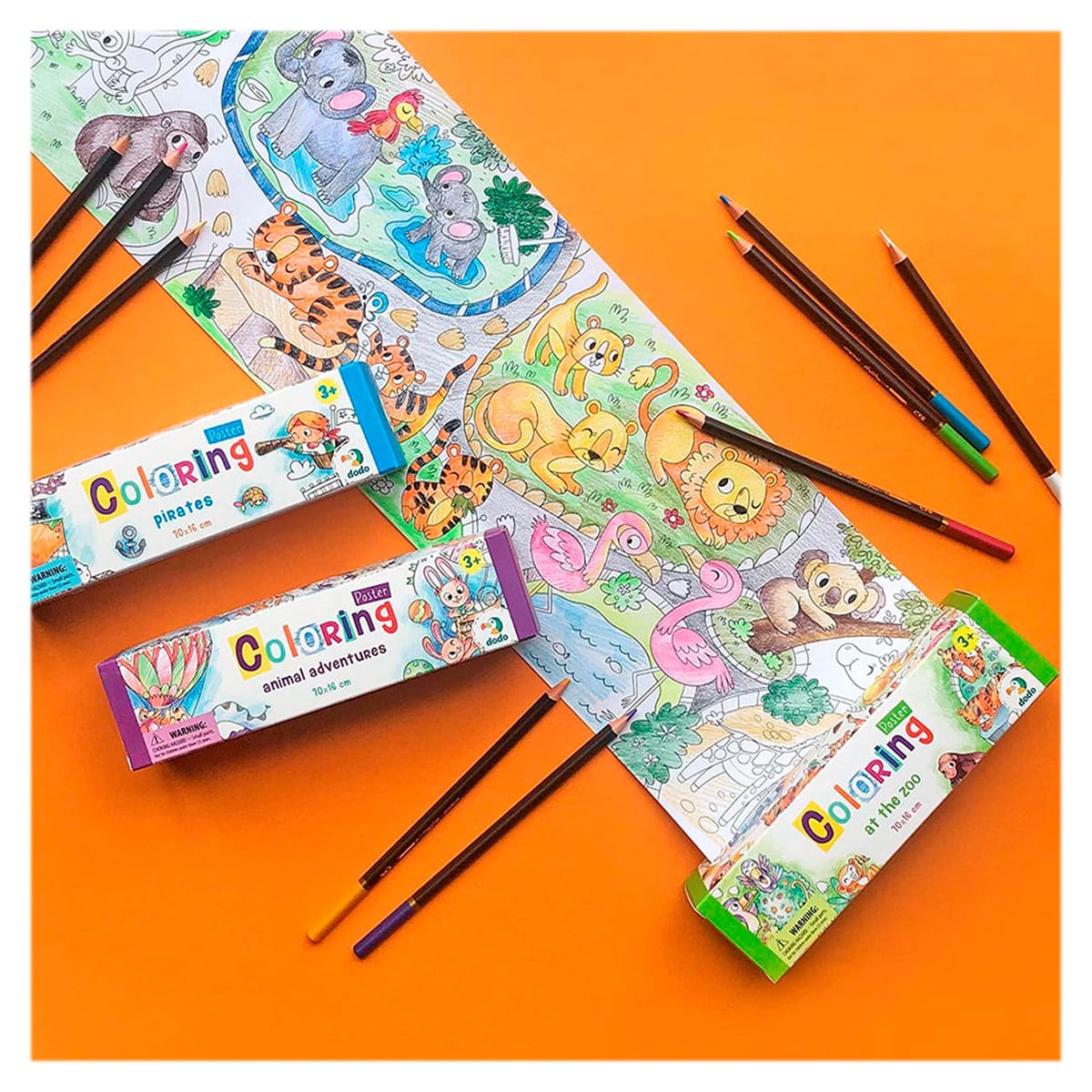 Poster de colorat, La Zoo, 70 x 16 cm | Creatoys.ro